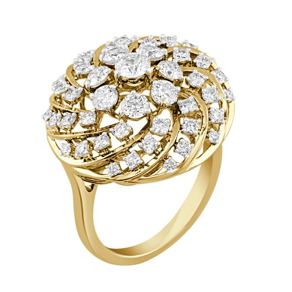 Buy Sophisticated Diamond Finger Ring in Gold WRG23007 M300XHB Online at ORRA